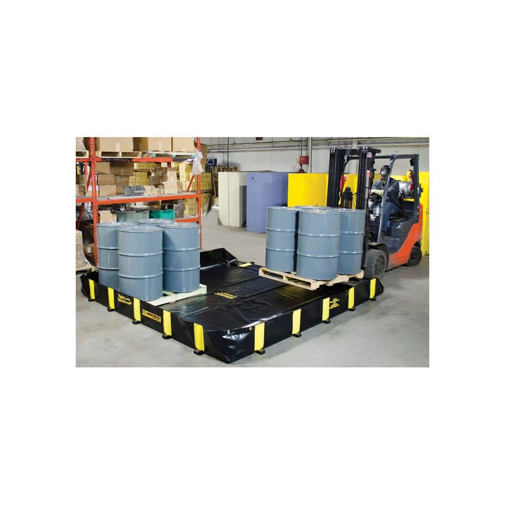 Justrite 745 Gallon Spill Drive Over Berm 10 ft x 10 ft x 12 in Black ...