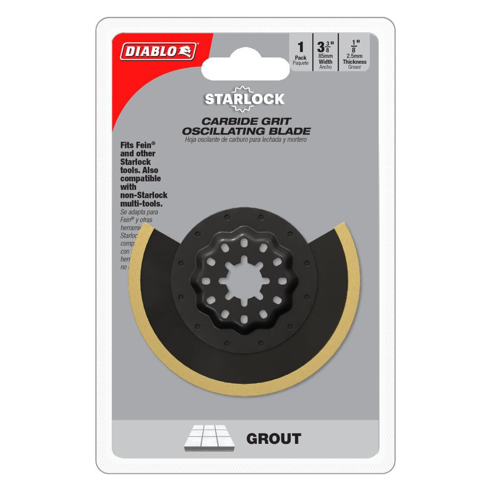 Diablo Tools 3-3/8in Starlock Carbide Grit Oscillating Blade for Grout ...
