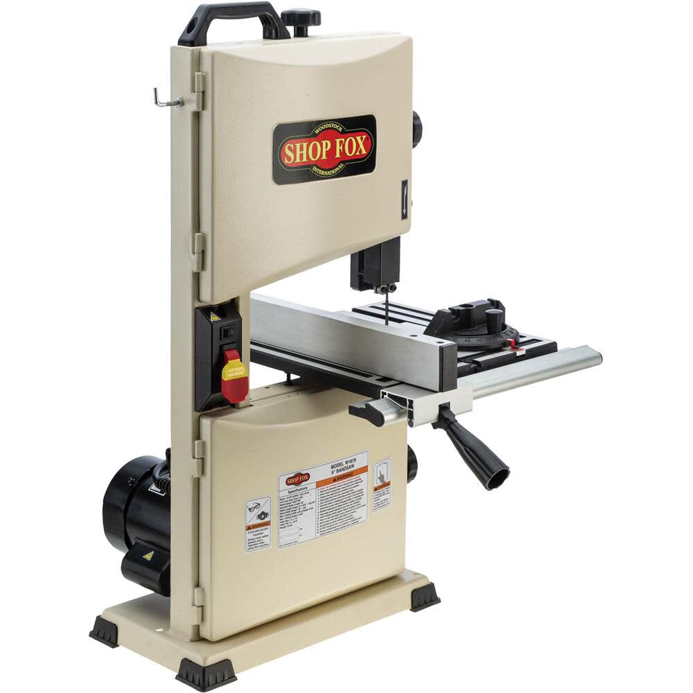 Shop Fox Benchtop Bandsaw 1/3HP 120V 1 Phase 2.8A 9in W1878 - Acme Tools