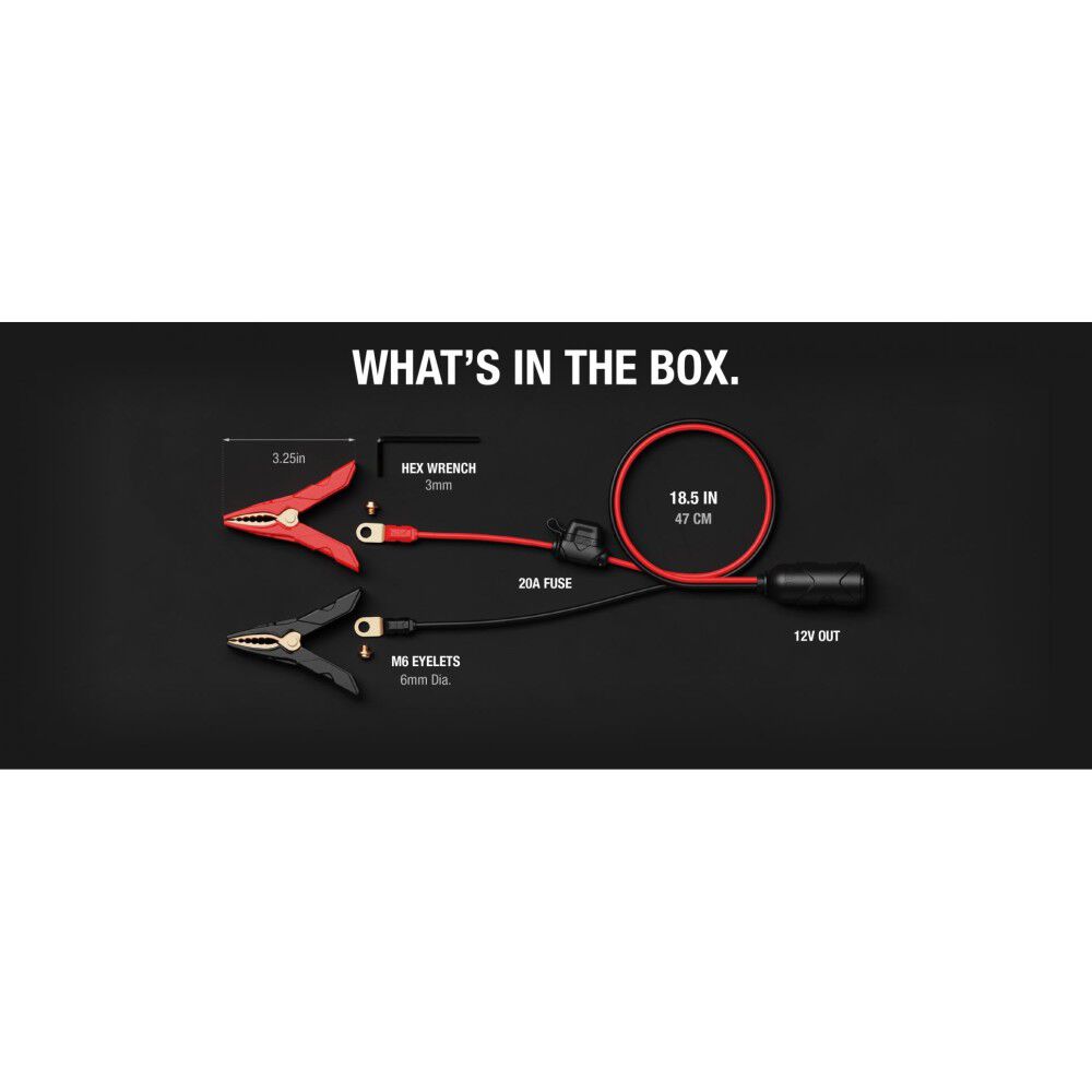 Noco 12V 15A Adapter Plug with Battery Clamps GC017 - Acme Tools