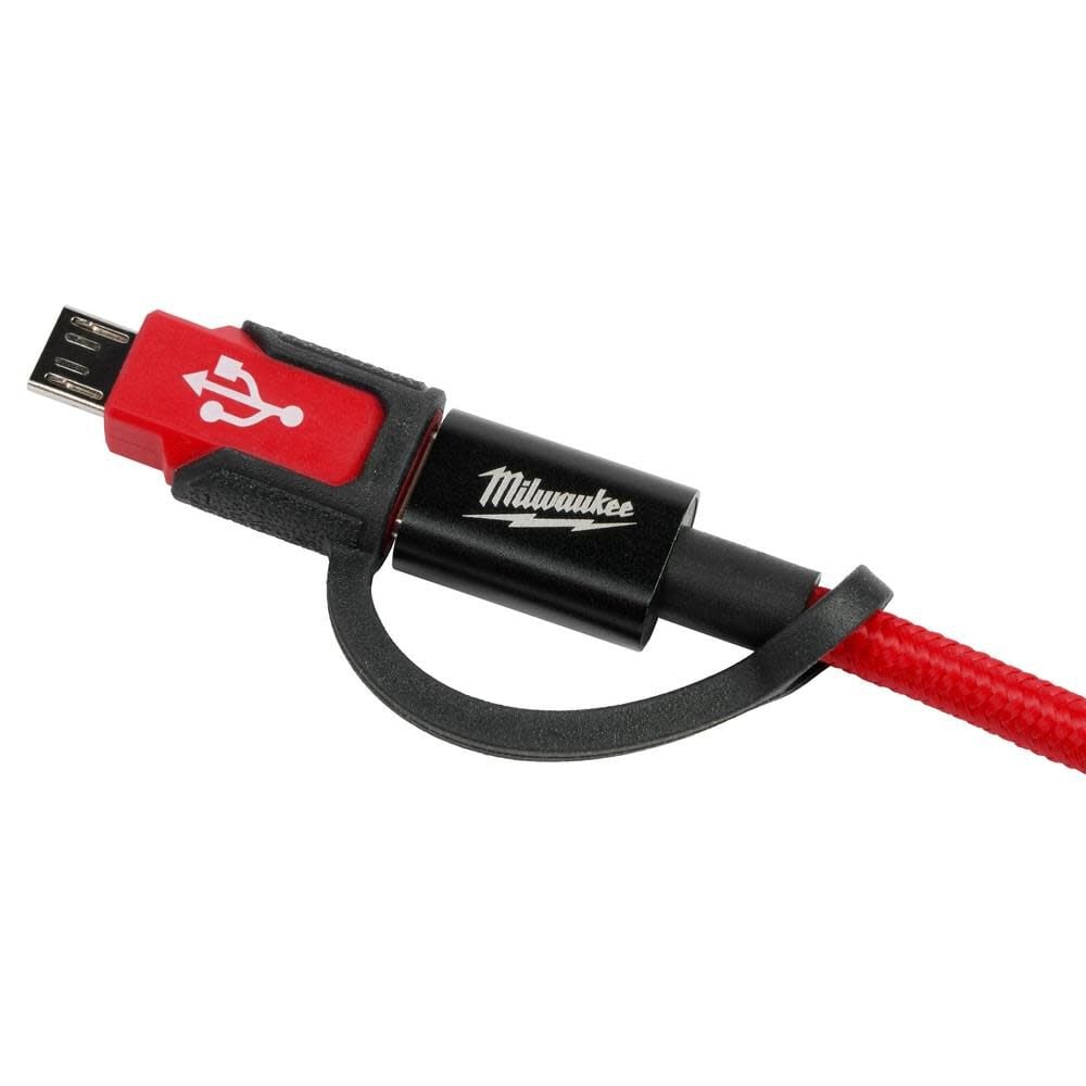 Milwaukee 3 Foot USB-C & 2.1A Wall Charger with Micro USB Adaptor 48-59 ...