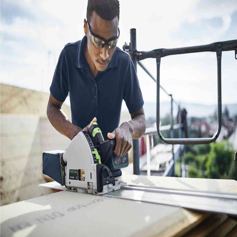 Festool 18V Battery Plunge Cut Cordless Track Saw Kit with Rail 577664 ...