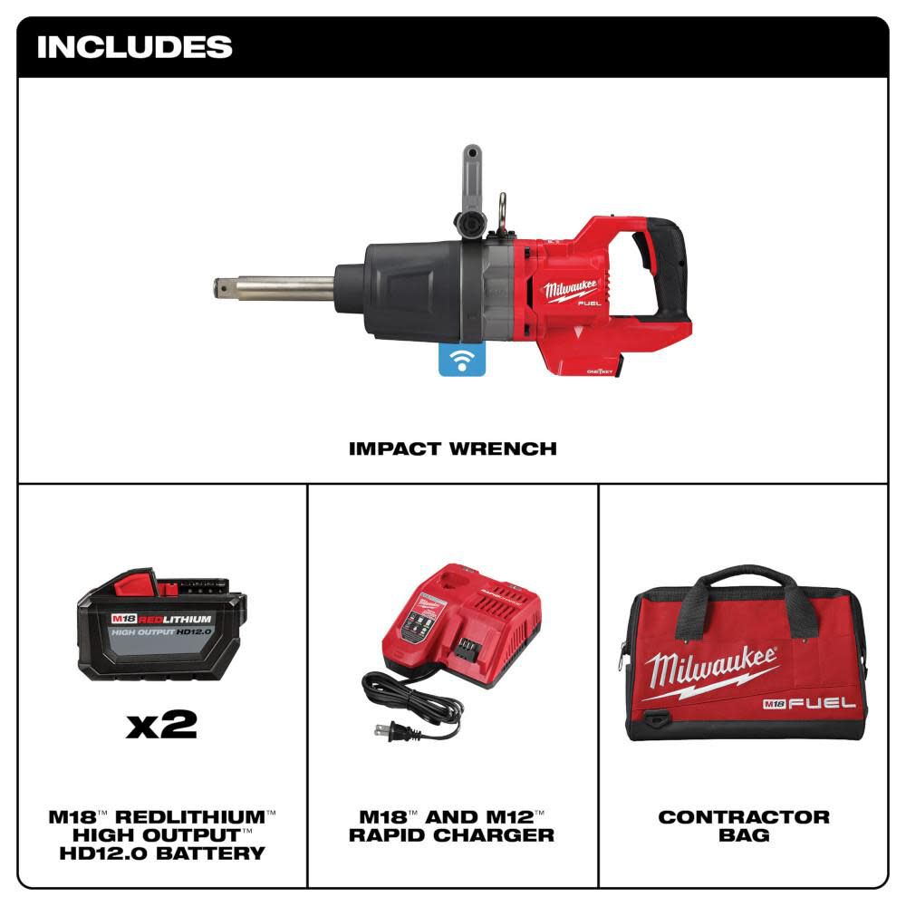 Milwaukee M18 FUEL 1inch D-Handle Ext Anvil High Torque Impact Wrench ...