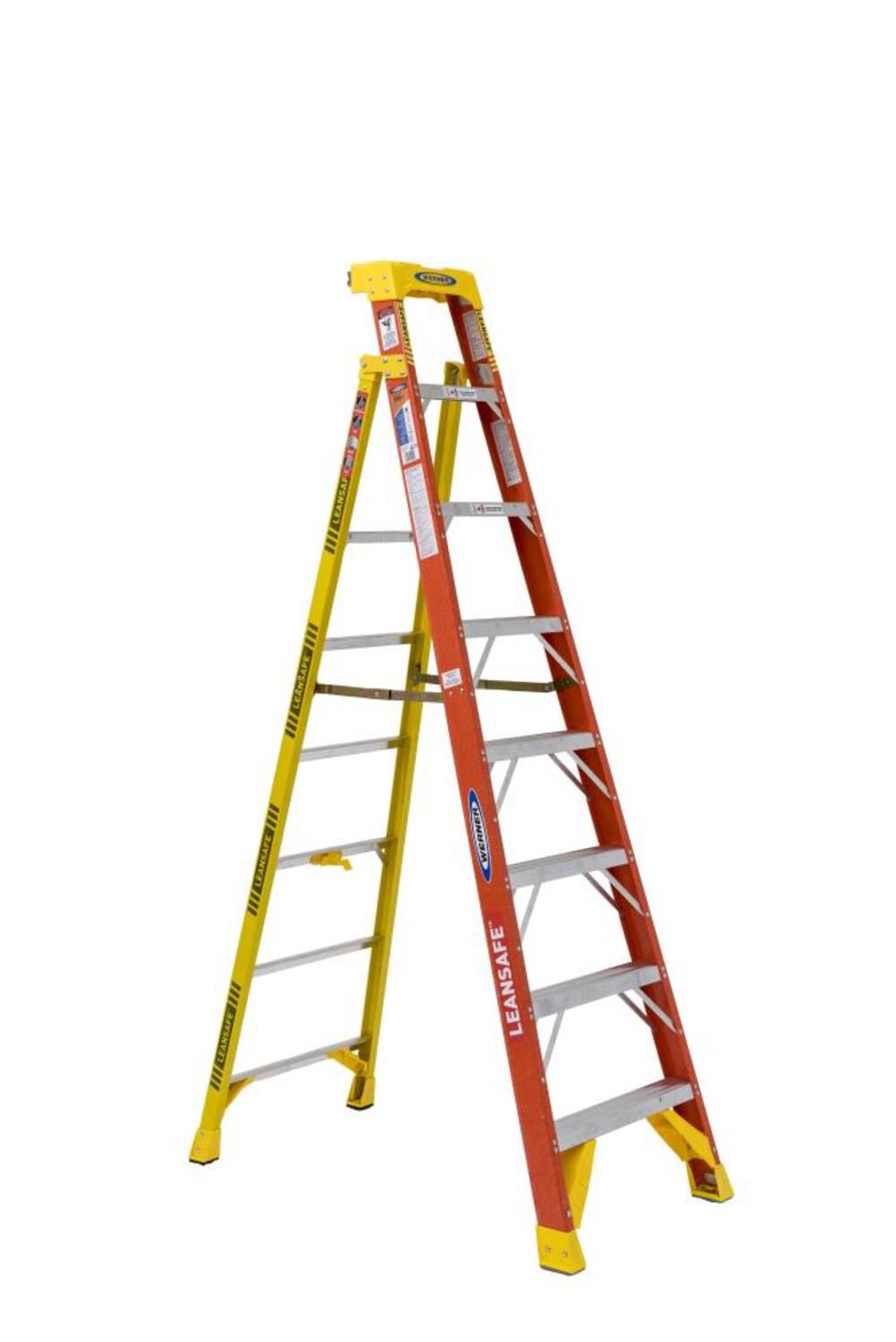 Werner 8Ft LEANSAFE Type IA Fiberglass Leaning Ladder L6208 - Acme Tools