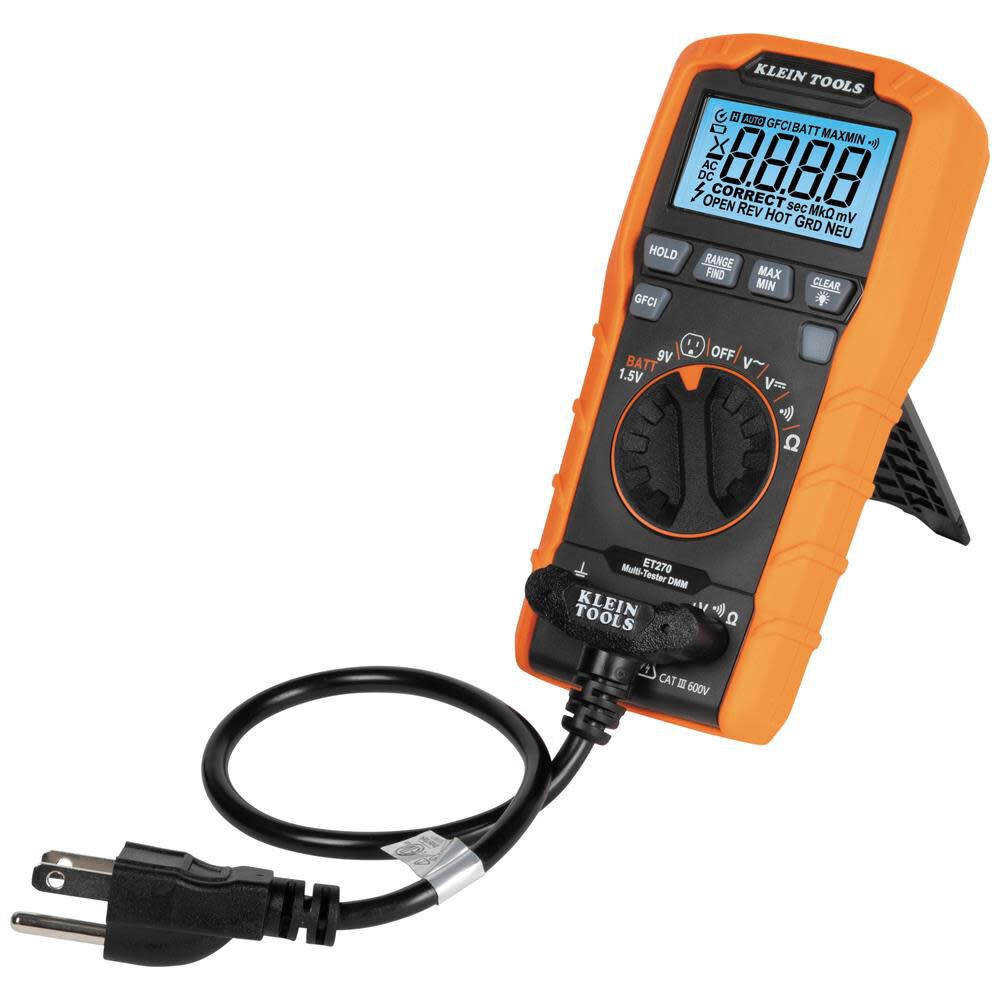 Klein Tools Digital Multi-Tester DMM with Receptacle Tester ET270 ...