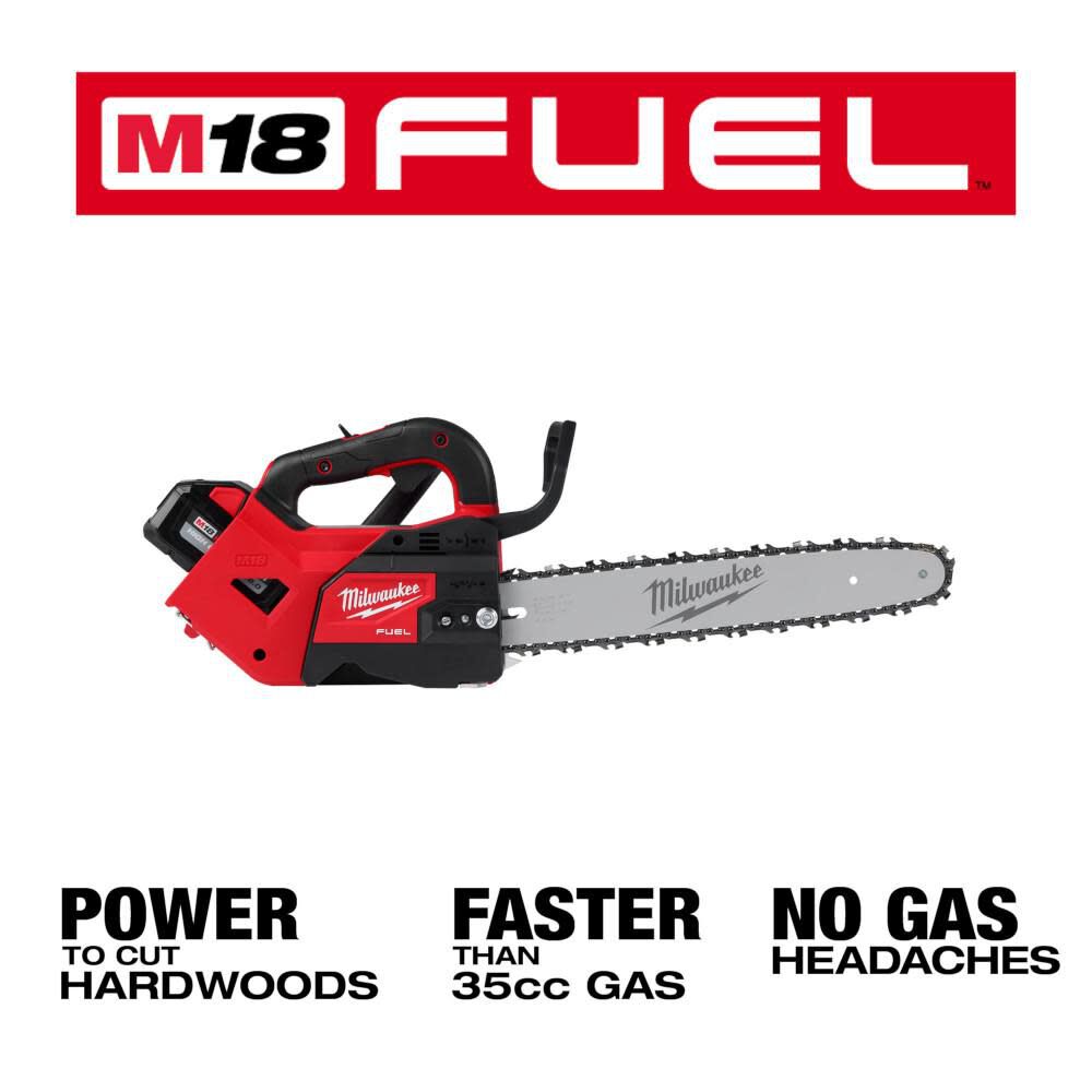 Milwaukee M18 FUEL 14inch Top Handle Chainsaw 2 Battery Kit 2826-22T ...