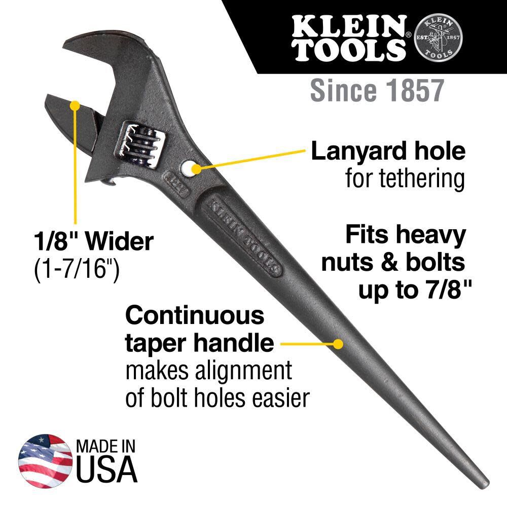 Klein Tools 10in Adjustable Spud Wrench 3227 - Acme Tools