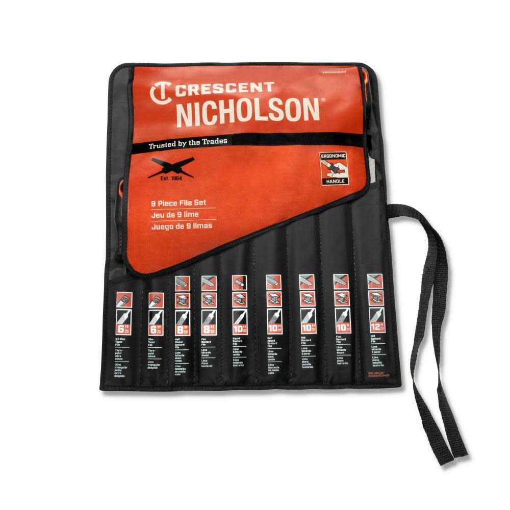 Crescent Nicholson Ergonomic File Set 9 piece 22030HNNN - Acme Tools