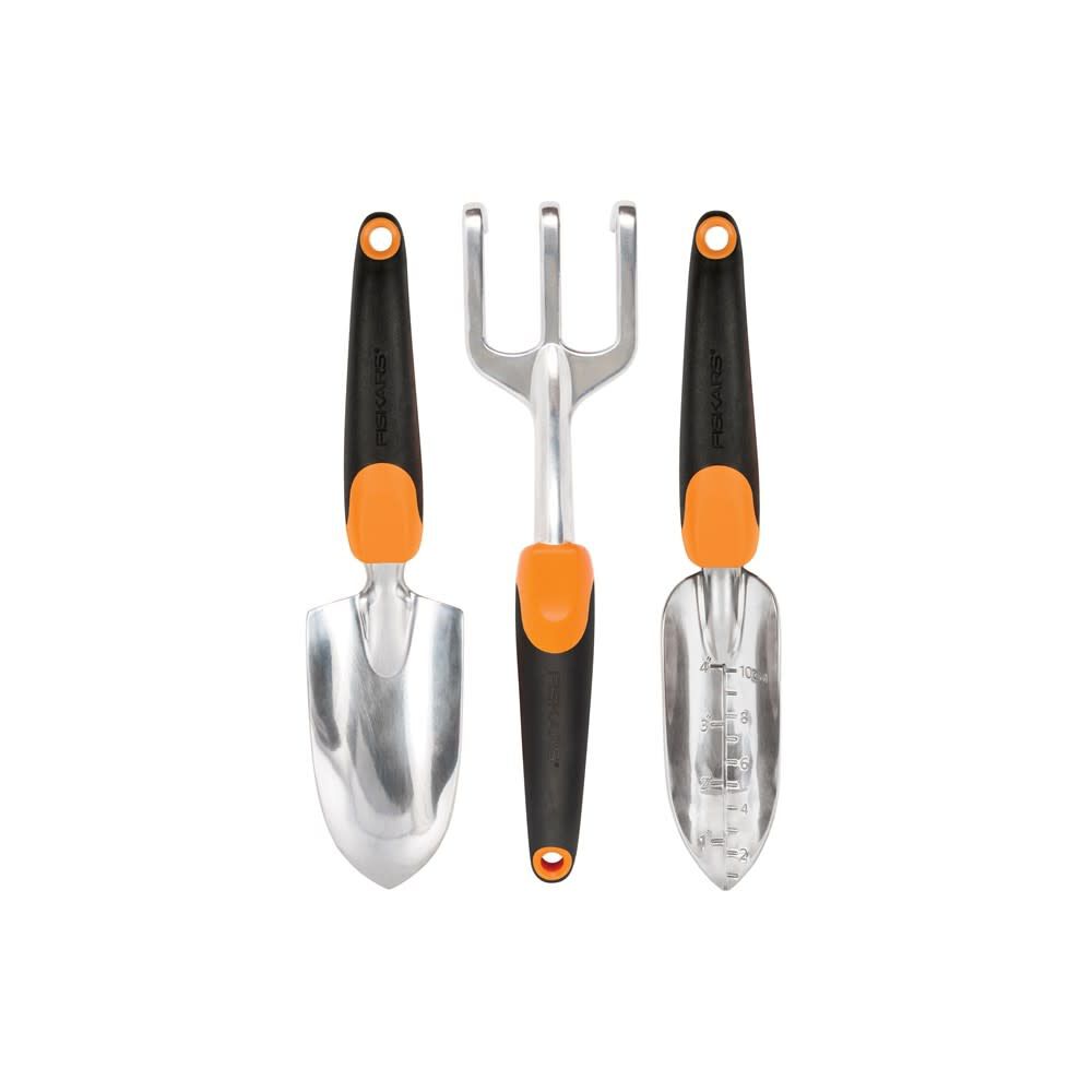 Fiskars Cast Aluminum Head 3 Piece Ergo Garden Tool Set 384490-1001 ...