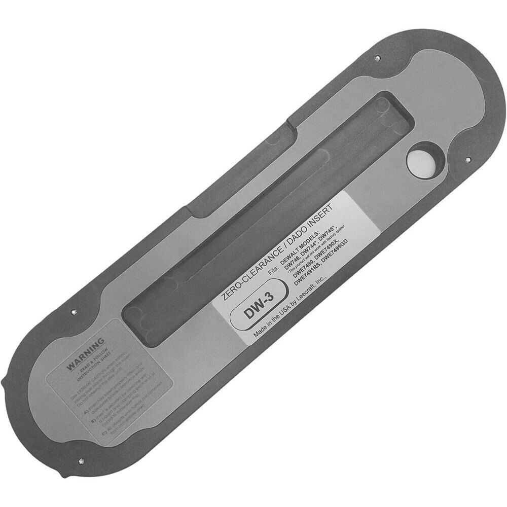 Leecraft Zero Clearance Dado Table Saw Insert for DeWalt Table Saw DW-3 ...