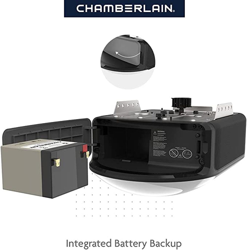 Chamberlain 1 1/4 HP LED Wi Fi Belt Drive Garage Door Opener with ...