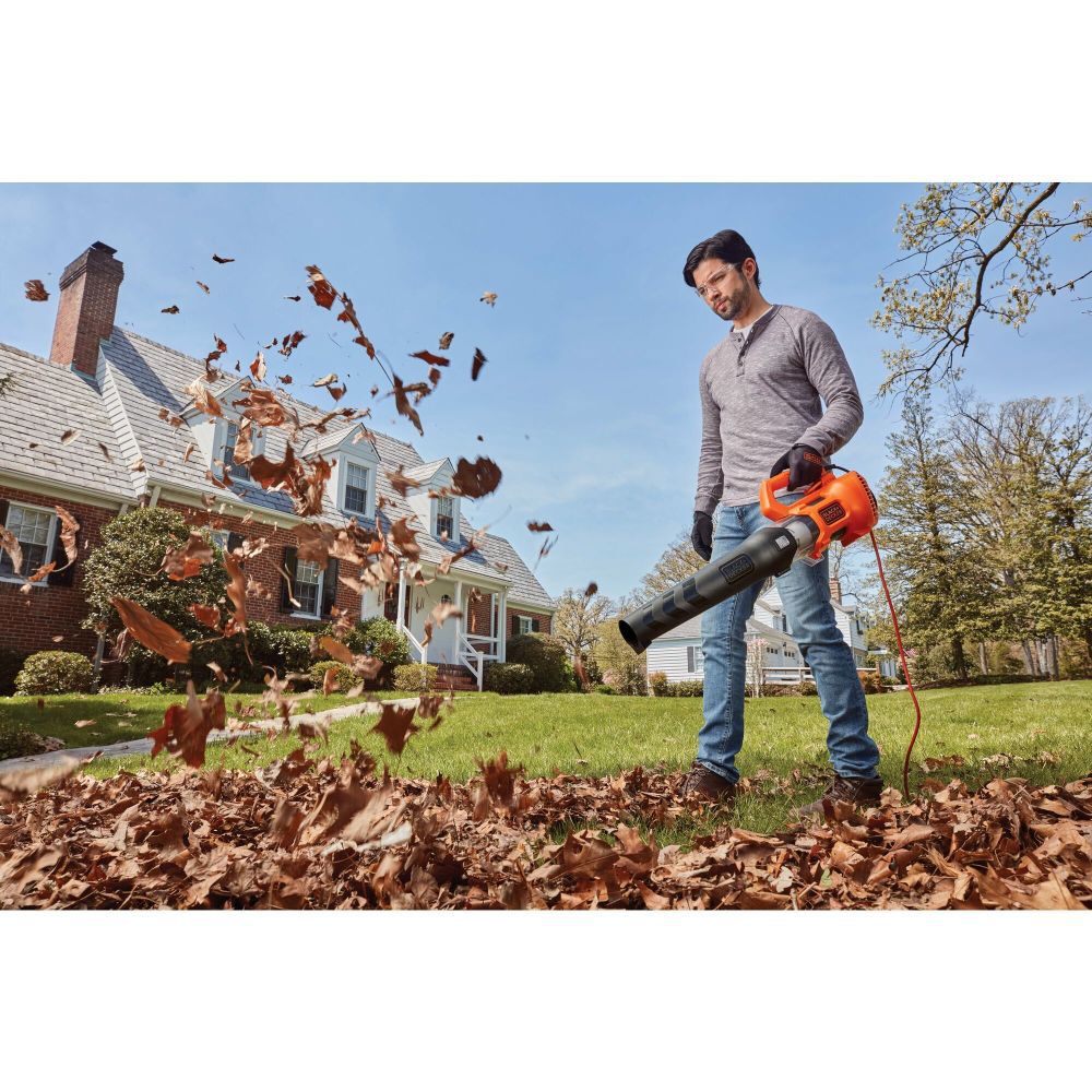 Black and Decker 9 Amp 450 CFM Corded Axial Leaf Blower BEBL750 from Black and Decker - Acme Tools