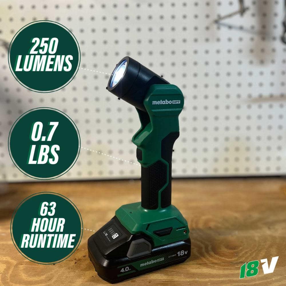 Metabo HPT 18V MultiVolt LED Flashlight Cordless (Bare Tool) UB18DEQ4M ...