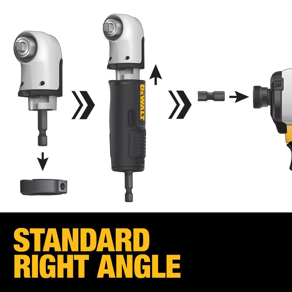 DEWALT FLEXTORQ 1/4in Square Drive Modular Right Angle Attachment ...
