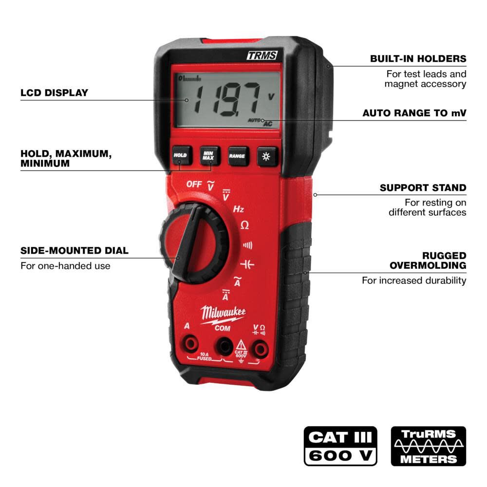 Milwaukee True-RMS Digital Multimeter 2216-20 - Acme Tools