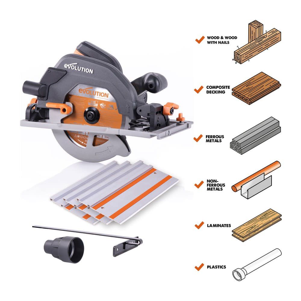 Evolution Power Tools 15A 3700 Rpm 45 deg Multi-Material Cutting ...