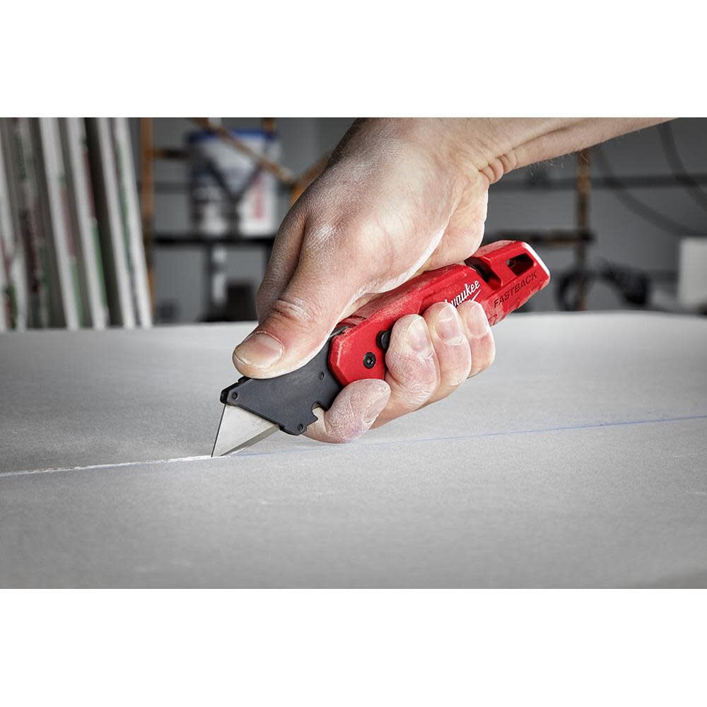 Milwaukee FASTBACK Folding Utility Knife with Blade Storage 48-22-1502 ...