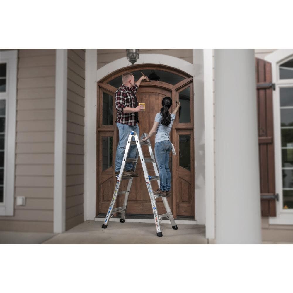 Werner 13-ft Aluminum 300-lb Telescoping Type Ia Multi-Position Ladder ...
