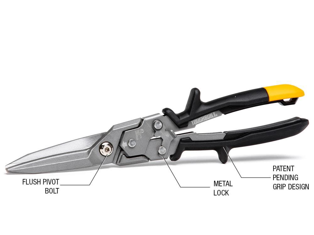 Toughbuilt Straight Long Cut Aviation Snips TB-H4-60-SL-6BES - Acme Tools