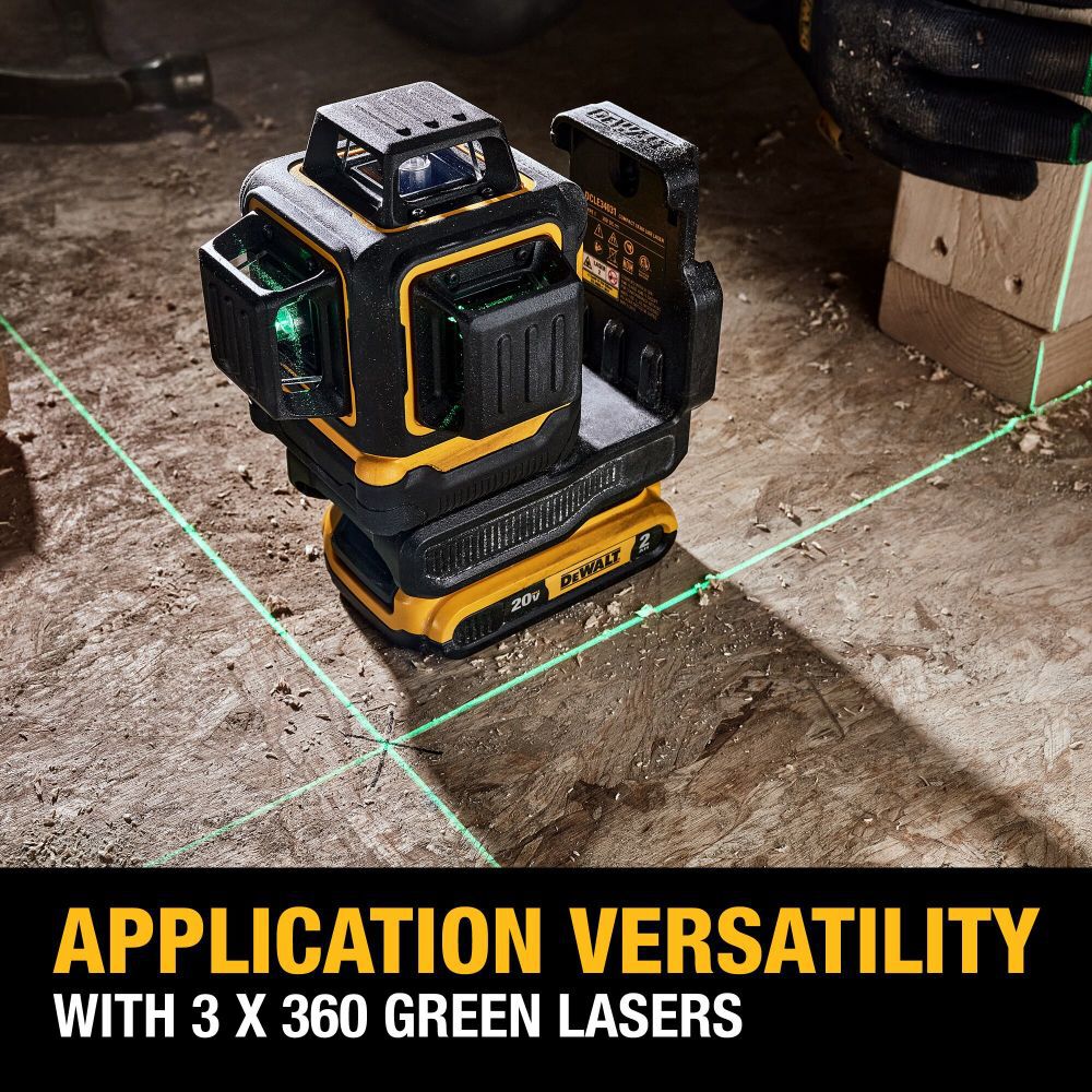DEWALT ATOMIC 20V 3 x 360 Line Laser Kit DCLE34031D1 - Acme Tools