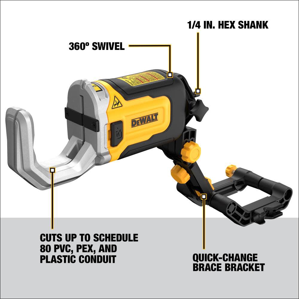 DEWALT IMPACT CONNECT PVC/PEX Pipe Cutter Attachment DWAPVCIR from ...