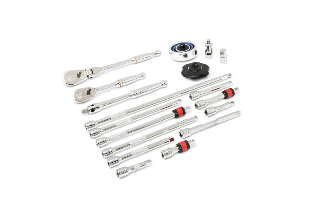 GEARWRENCH Ratchet & Drive Tool Set 1/4in 90T with EVA Foam Tray 18pc ...