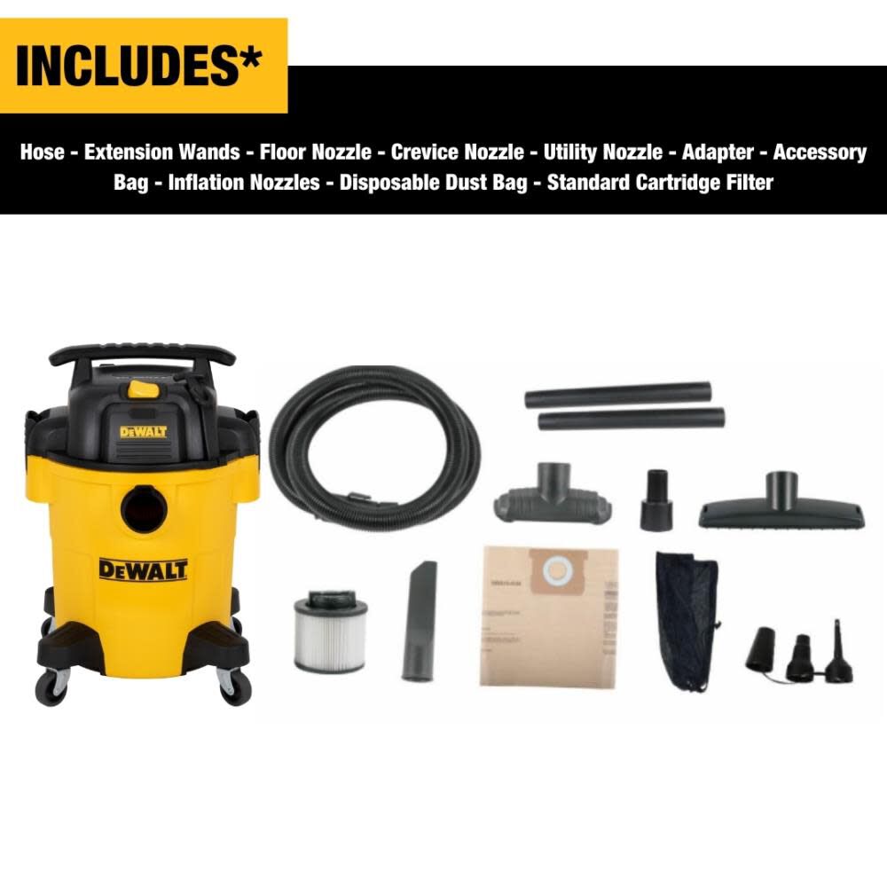 DEWALT 6 Gallon Poly Wet/Dry Vacuum DXV06PL - Acme Tools