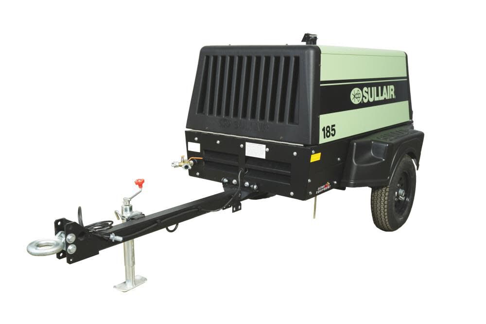 Sullair Portable Air Compressor 185CFM 49HP Rotary Screw 185-DPQ-KUB ...