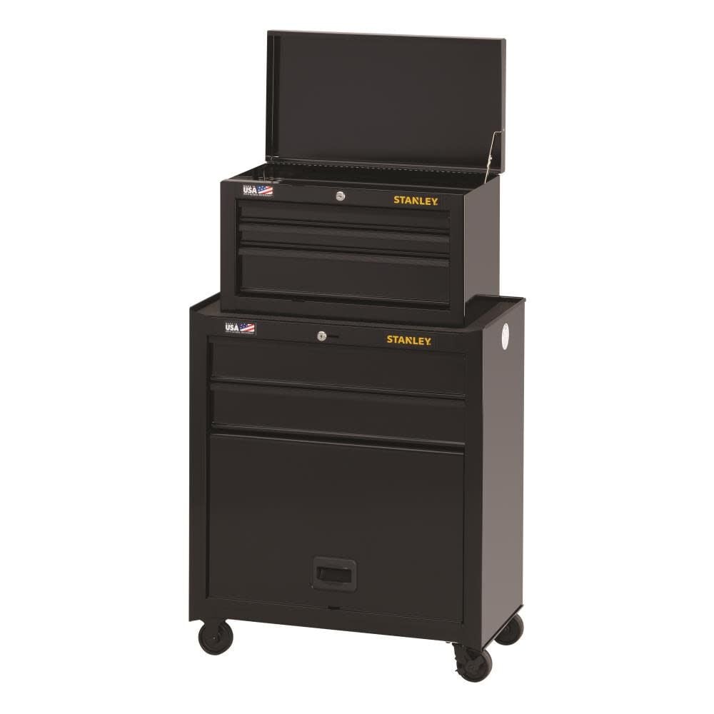 Stanley 26 in. W 100 Series 5-Drawer Tool Chest & Cabinet STST22656BK ...