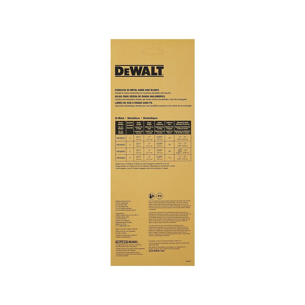 DEWALT 24 TPI Band Saw Blades 3 DW3984C Acme Tools