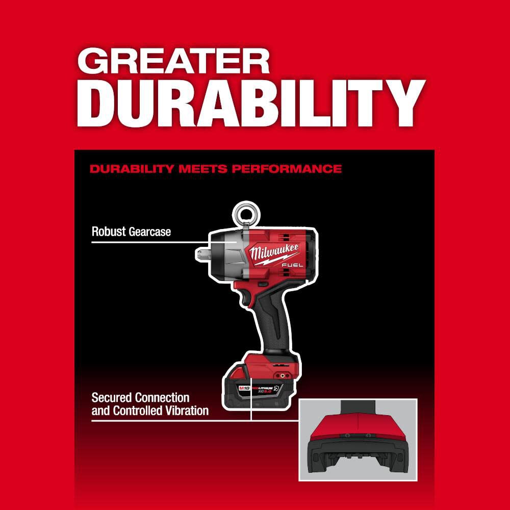 Milwaukee M18 FUEL 1/2in High Torque Impact Wrench with Pin Detent Kit ...