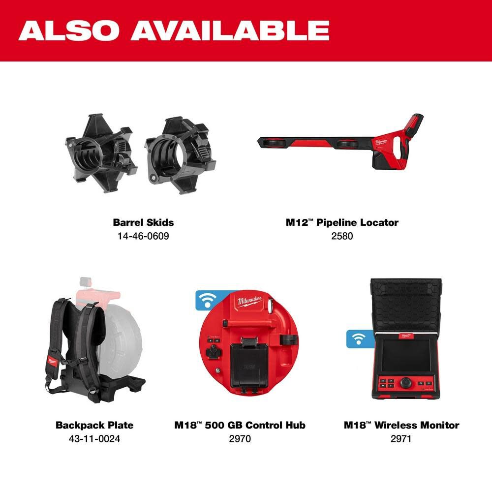 Milwaukee M18 100 Flexible Pipeline Inspection System 2972-22 - Acme Tools
