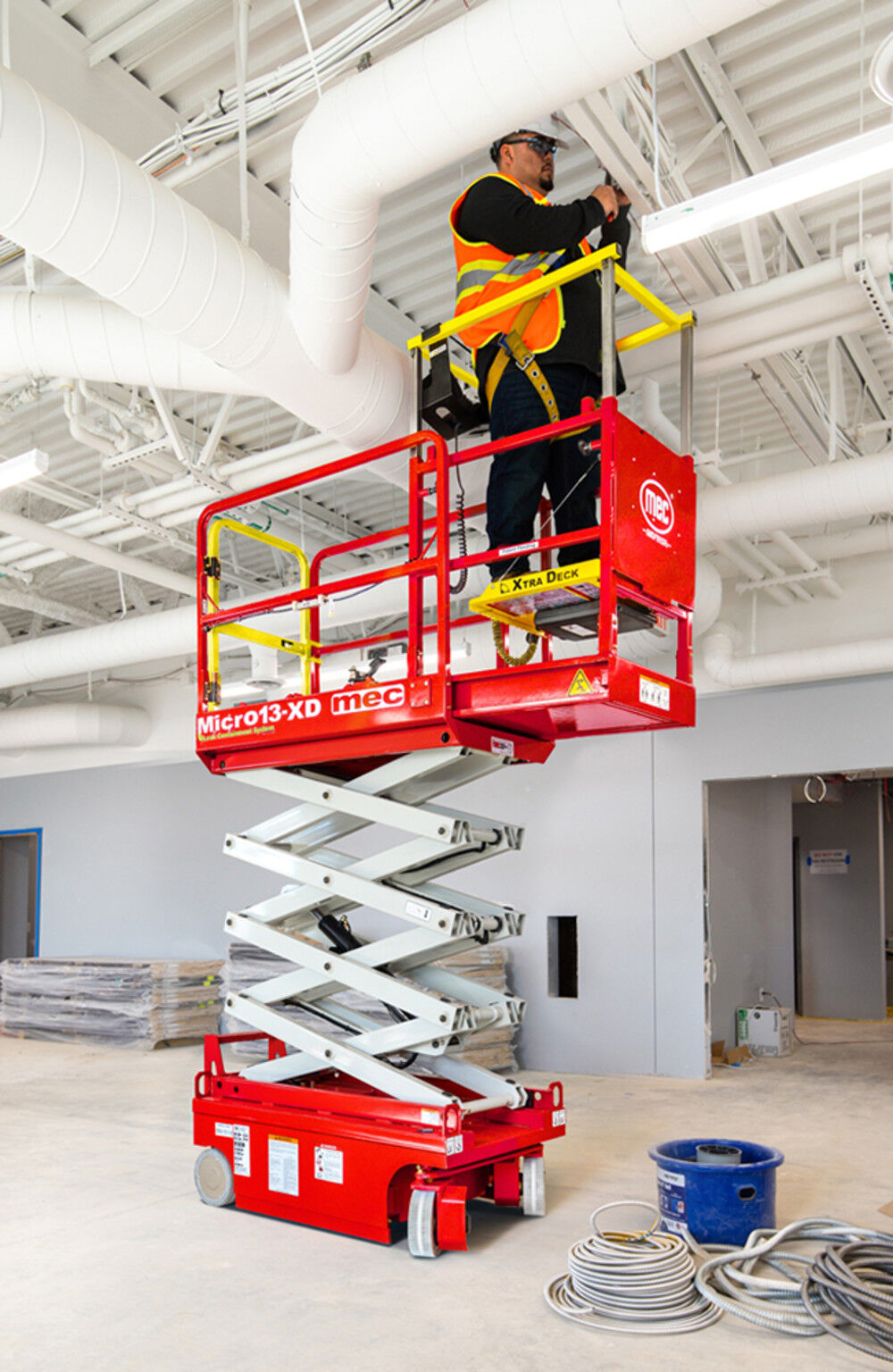 mec Xtra-Deck Micro Slim 13' Electric Scissor Lift with Leak ...