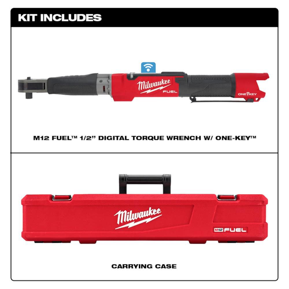 Milwaukee M12 FUEL 1/2inch Digital Torque Wrench with ONE-KEY (Bare Tool) 2466-20 - Acme Tools