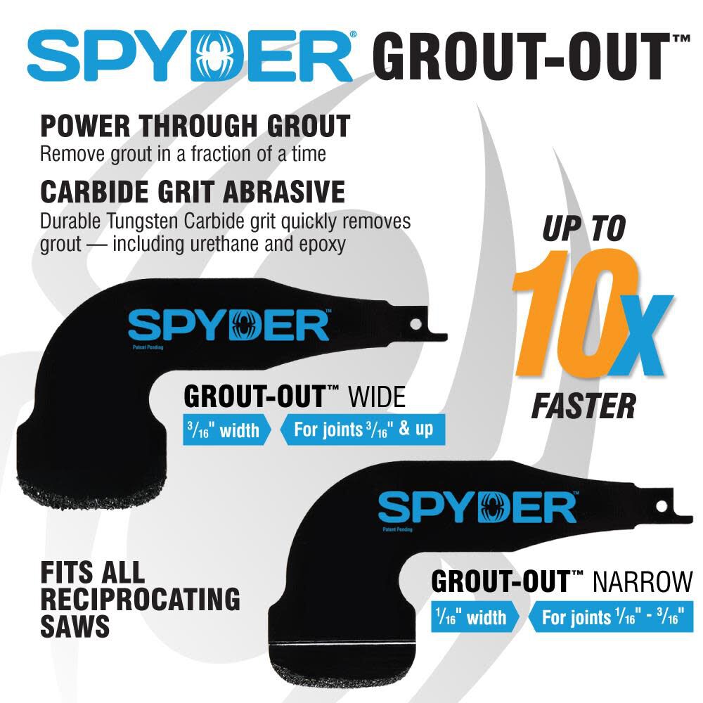 Spyder Reciprocating Saw Grout Removal Tool Attachment, 1/16in 100263 ...