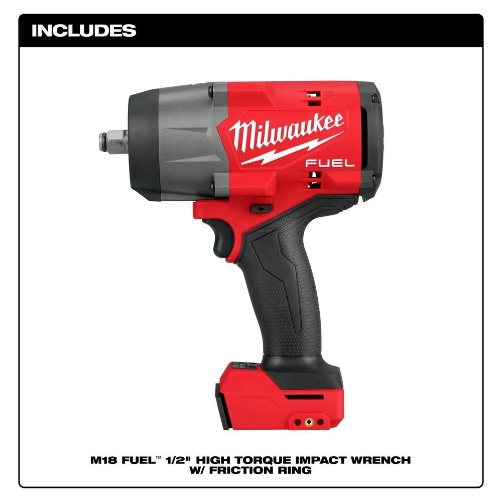 Milwaukee M18 FUEL 1/2 in High Torque Impact Wrench with Friction Ring (Bare Tool) 2967-20 ...