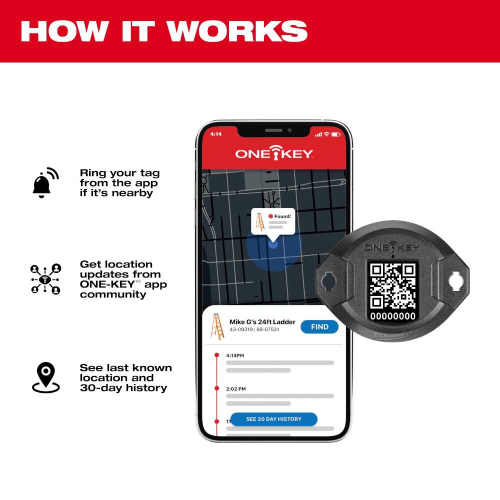 Milwaukee ONE-KEY Bluetooth Tracking Tag 10pk 48-21-2310 - Acme Tools