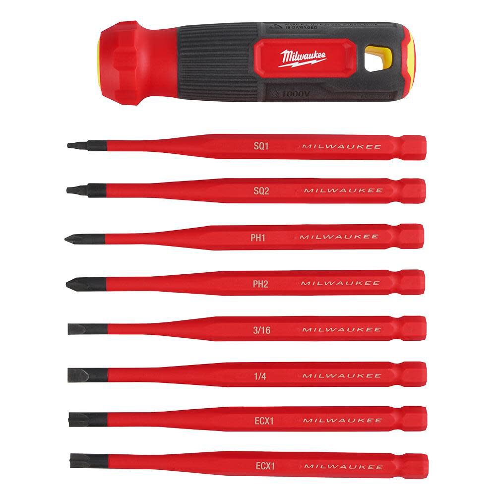 Milwaukee 8-in-1 1000V Insulated Slim Tip Multi-Bit Screwdriver 48-22 ...