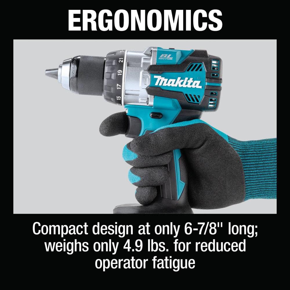 Makita 18V LXT Compact Brushless Cordless 1/2 in Hammer Driver/Drill ...
