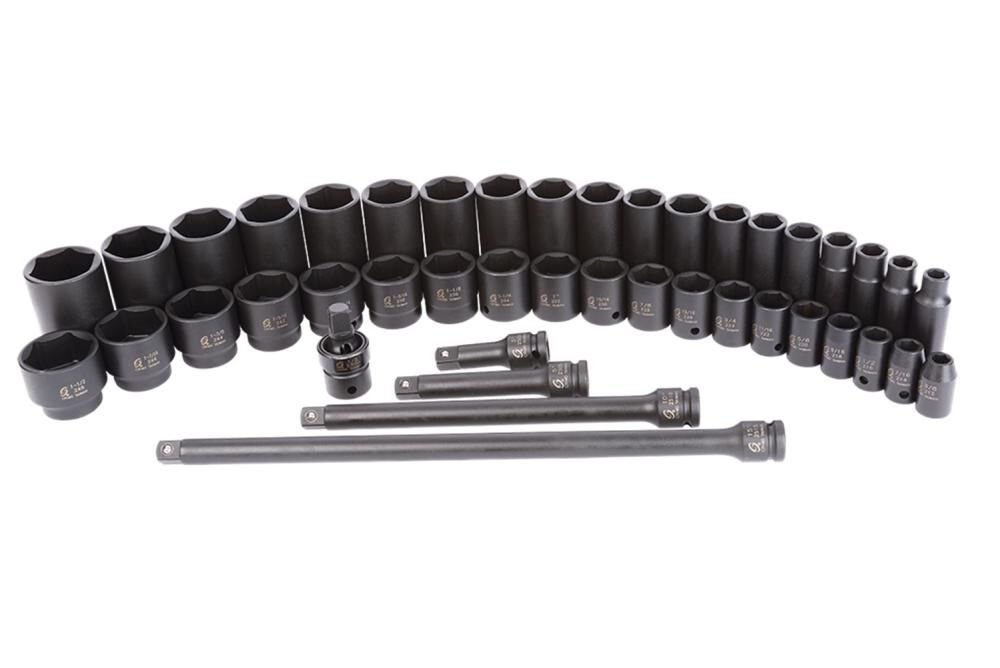 Sunex 43 pc. 1/2 In. Drive Master SAE Impact Socket Set 2568 - Acme Tools