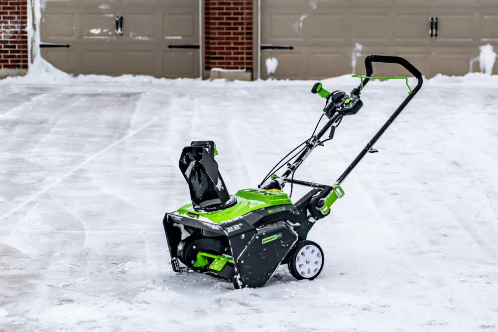 Greenworks 80V 22in Single Stage Snow Blower with 4Ah Battery & Charger ...
