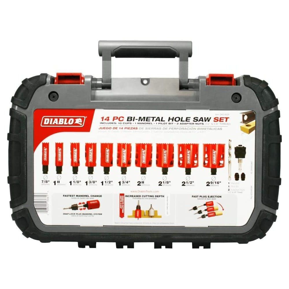 Diablo Tools General Purpose Bi-Metal Hole Saw Set 14pc DHS14SGP from Diablo Tools - Acme Tools
