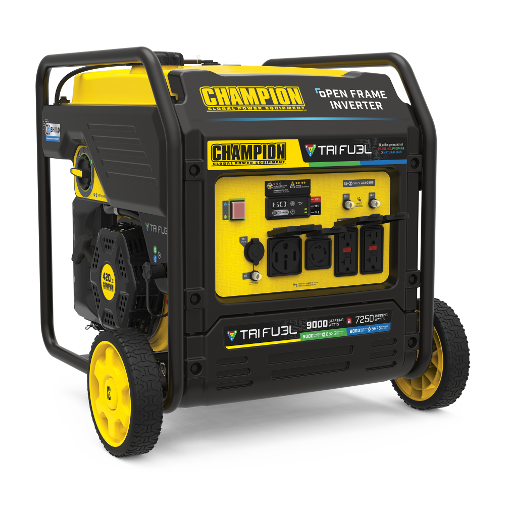 Champion Power Equipment 9000 Watt Inverter Generator Tri-Fuel Open ...