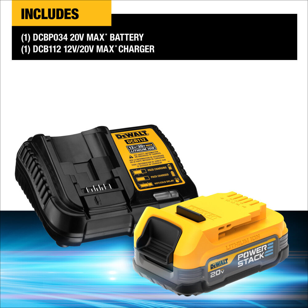 DEWALT Promotional POWERSTACK 20V MAX Compact Battery Charger Starter ...
