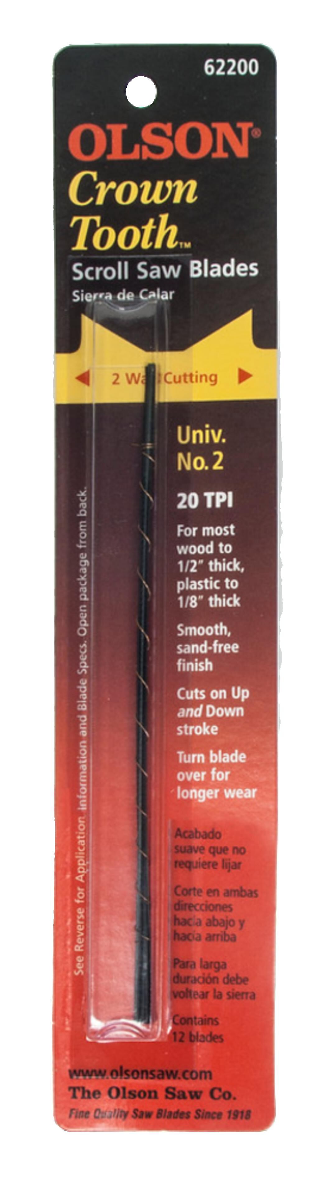 Olson Saw Company #2 Crown Tooth Scroll Saw Blades 20 TPI CT62200 ...