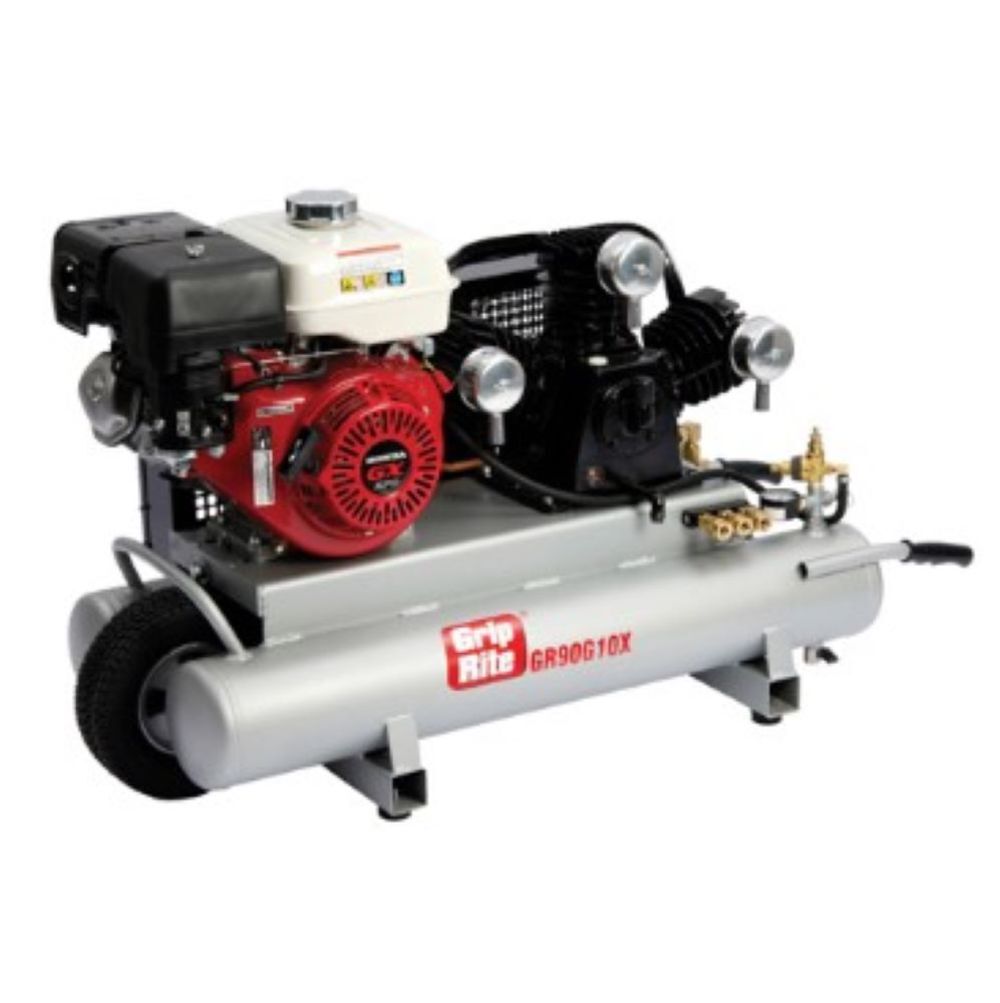 Grip Rite GEN2 Wheelbarrow Compressor Gas 5.5HP 10 Gallon GR90G10X ...