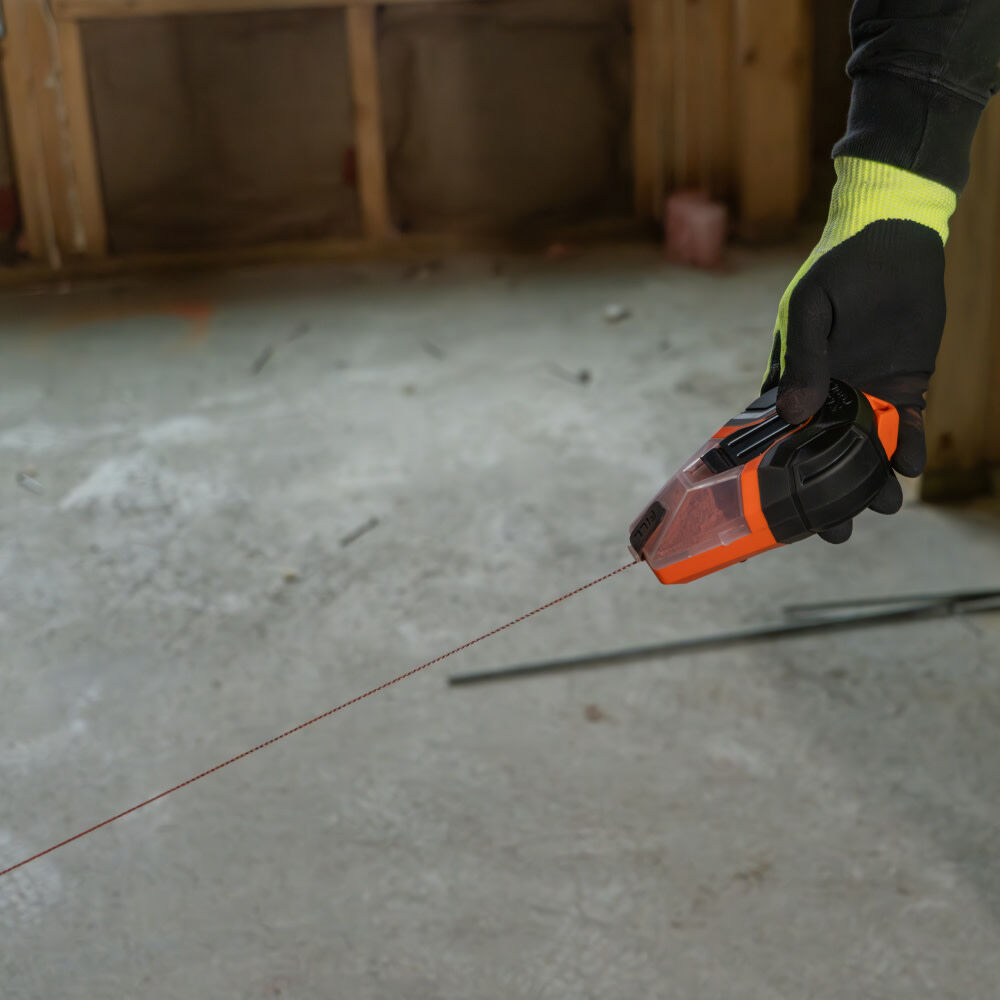 Klein Tools 50ft Auto-Retracting Chalk Line, Red CHLK50R - Acme Tools