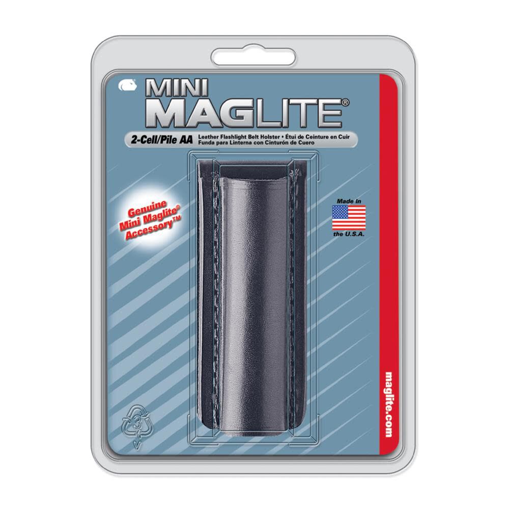 Maglite Black Plain Leather Holster for AA Mini AM2A026 - Acme Tools