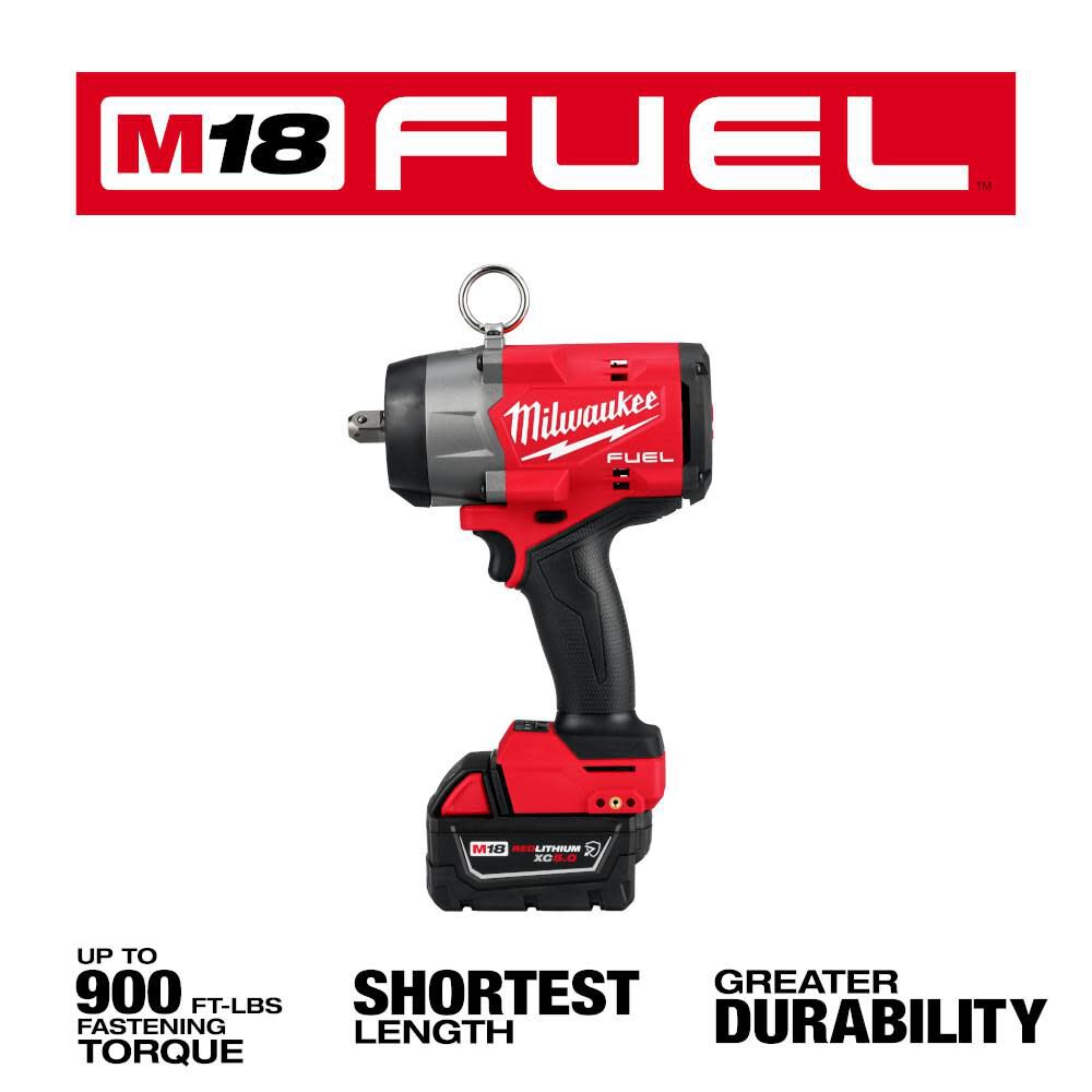 Milwaukee M18 FUEL 1/2in High Torque Impact Wrench with Pin Detent Kit ...