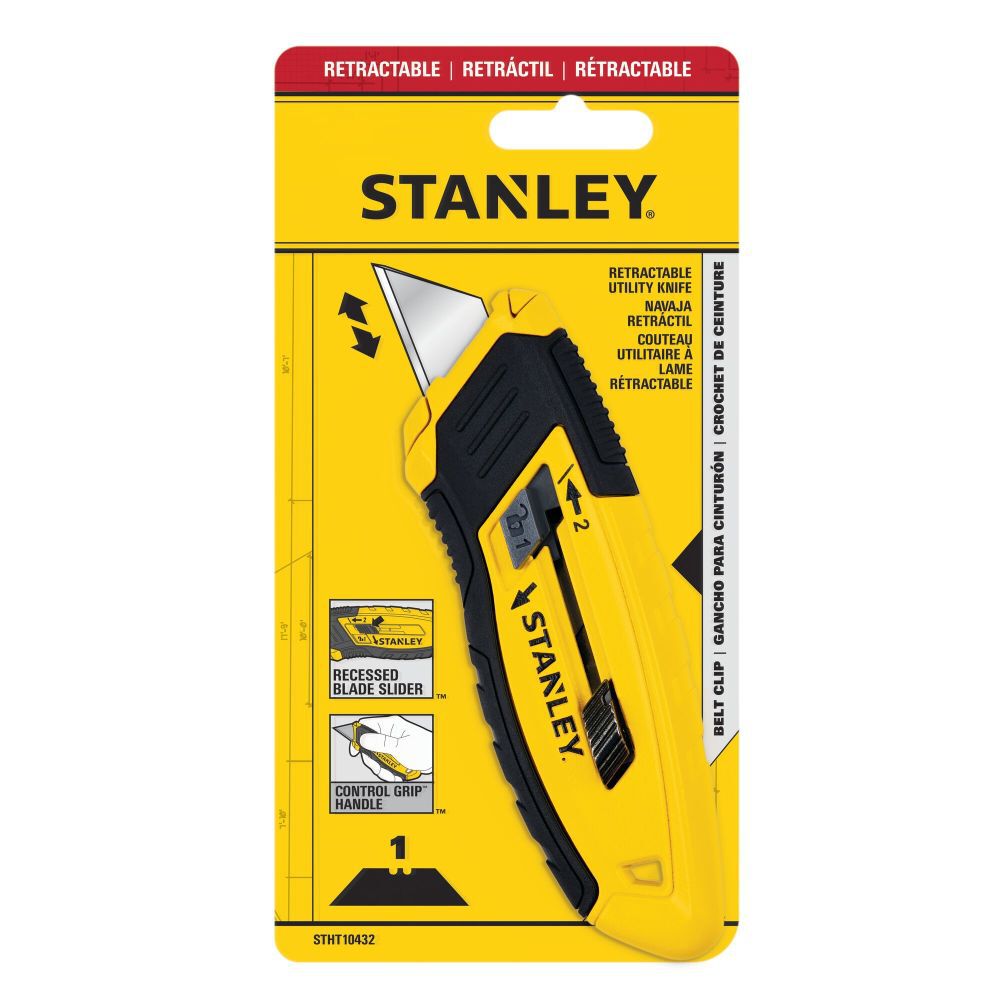Stanley Control Grip Retractable Utility Knife STHT10432 - Acme Tools
